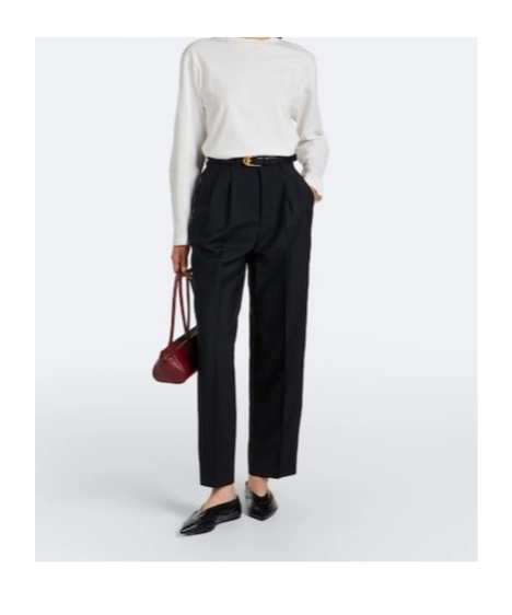 JIL SANDER Pleated Wool And Mohair Straight Leg Trousers