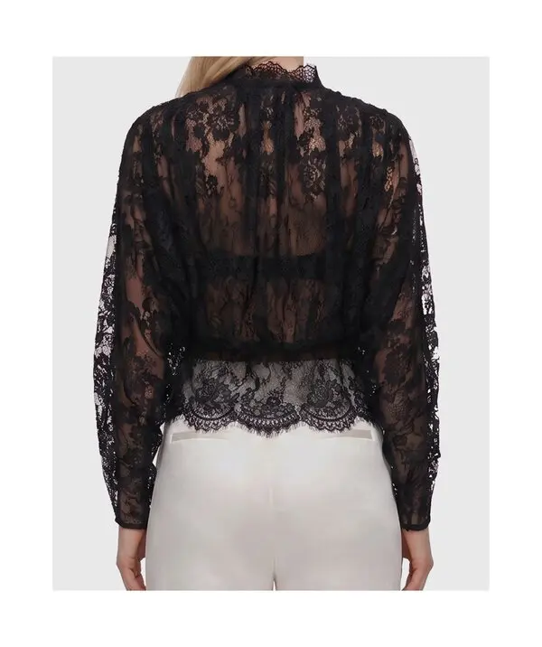 SELF-PORTRAIT Lace High Neck Blouse