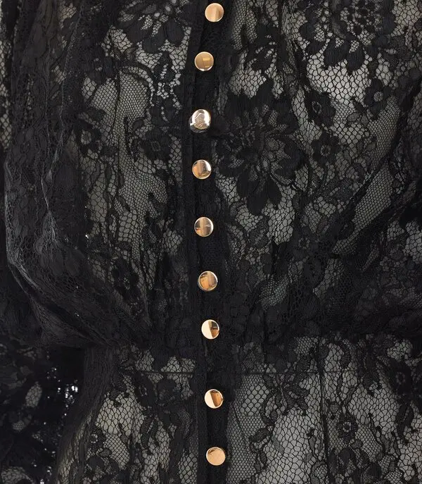 SELF-PORTRAIT High Neck Lace Blouse