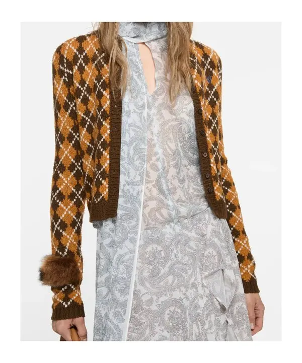Acne Studios Argyle-knit Button-up Cardigan