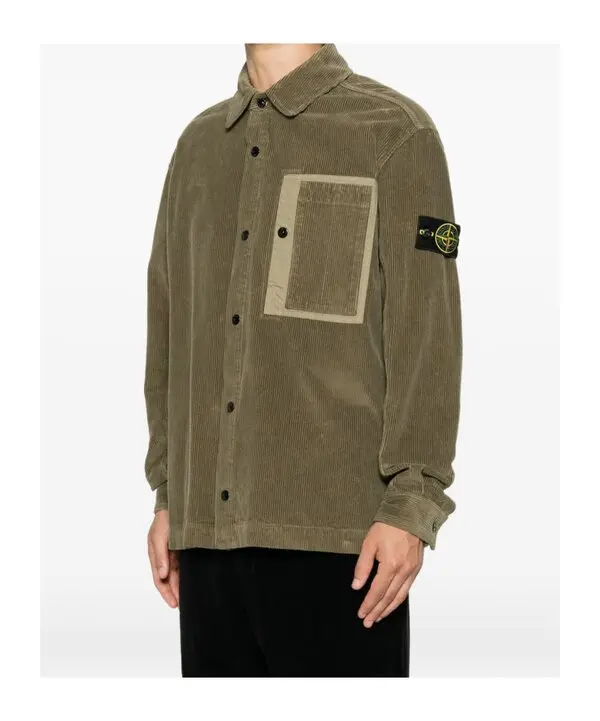 Stone Island Logo Patch Long Sleeved Shirt