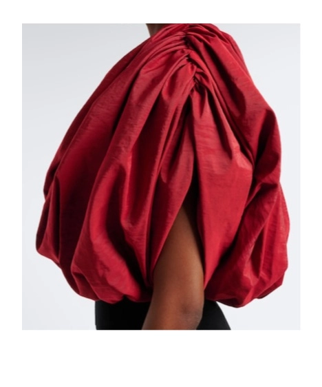 Magda Butrym Silk-blend Taffeta Crop Top - Red