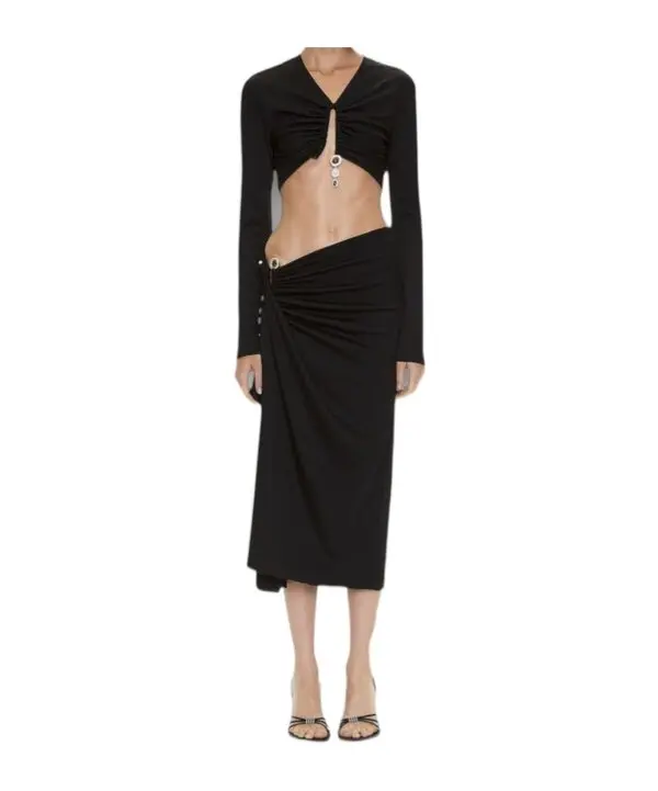 Christopher Esber Long-sleeved Ribbed Knit Top - Black
