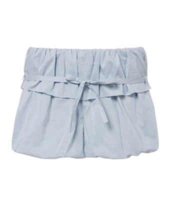 Magda Butrym Belted Striped Cotton And Silk Shorts - Blue