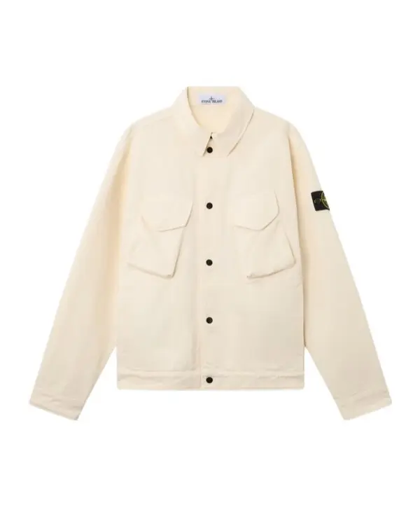Stone Island Coach Jacket With Anti-drop Finish - Ivory