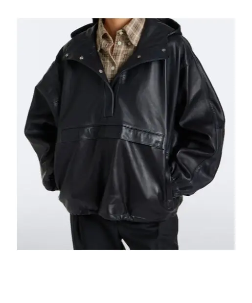 RÓHE Hooded Oversized Leather Jacket