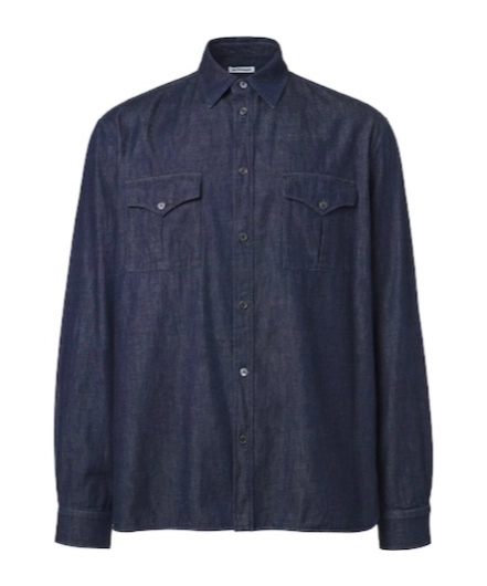 JIL SANDER Cotton Chambray Shirt - Blue