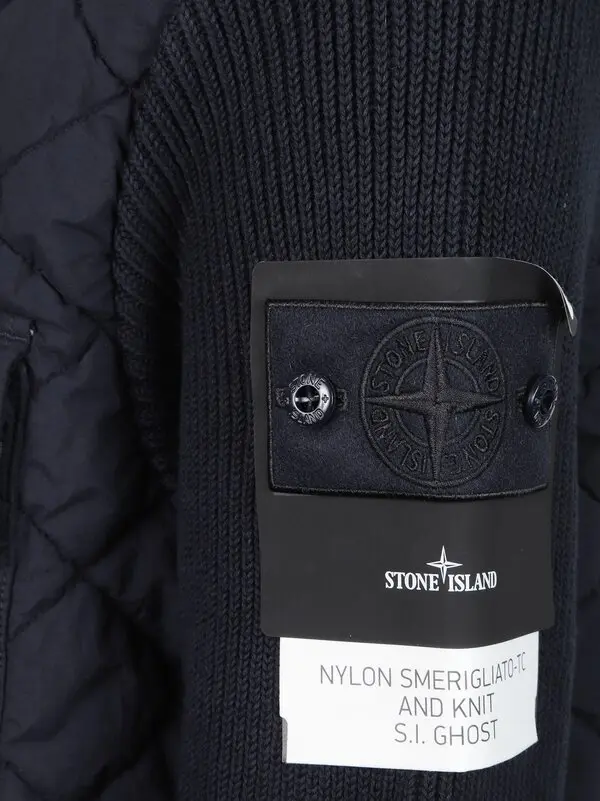 Stone Island Quilted Jacket With Logo Patch