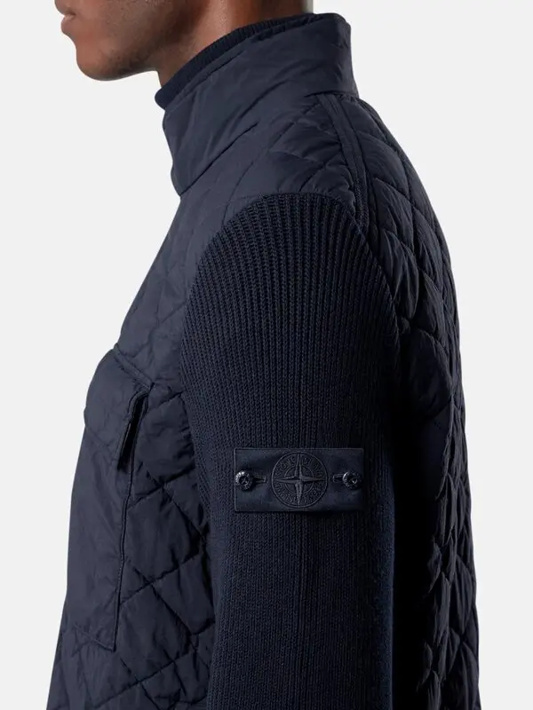 Stone Island Quilted Jacket With Logo Patch