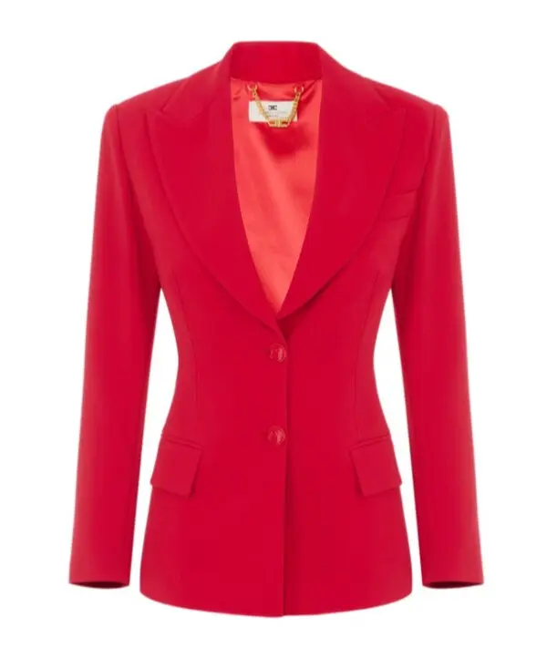 Elisabetta Franchi Lightweight Crêpe Jacket With Laces - Enthusiastic Red