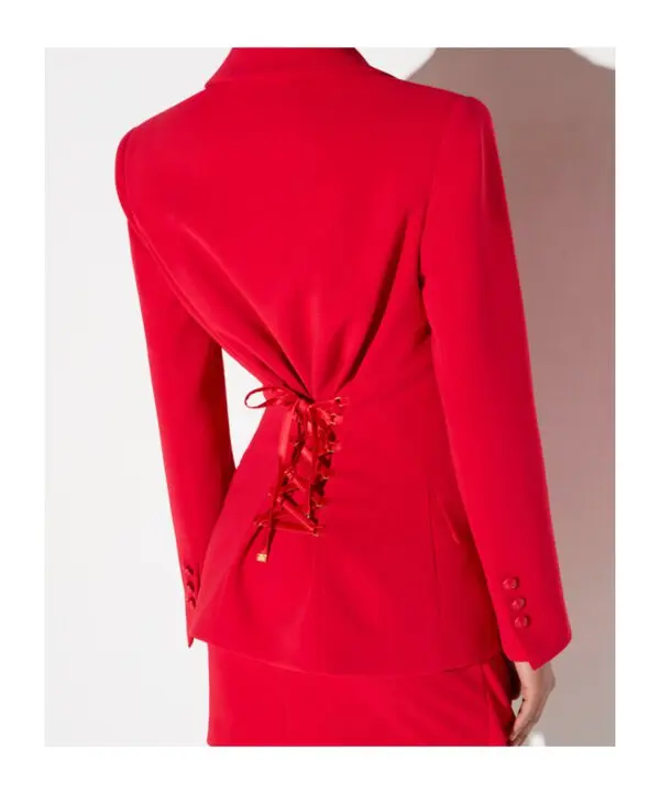 Elisabetta Franchi Lightweight Crêpe Jacket With Criss-cross Lacing
