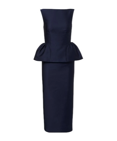 Roland Mouret Peplum Taffeta Cocktail Dress - Blue