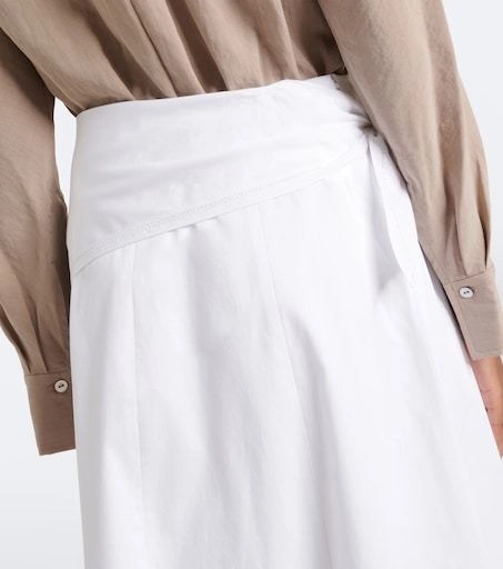 Vince Cotton Poplin Midi Skirt - White