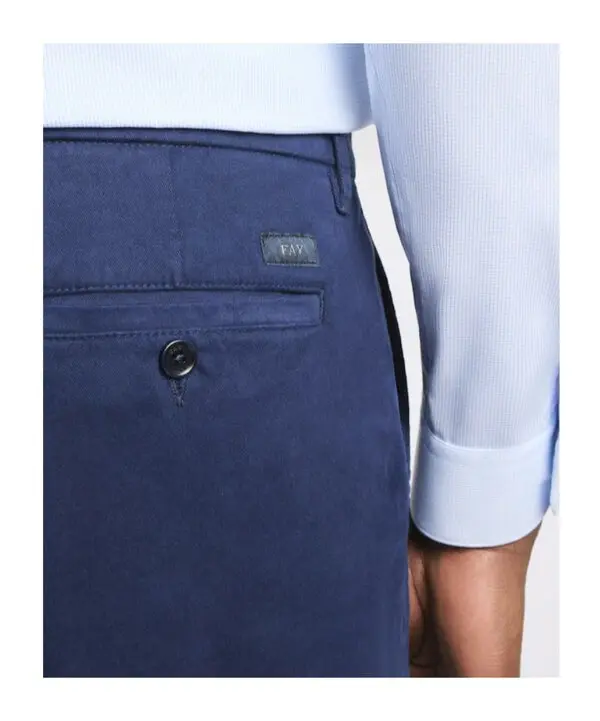 FAY Slim Fit Trousers In Cotton Gabardine