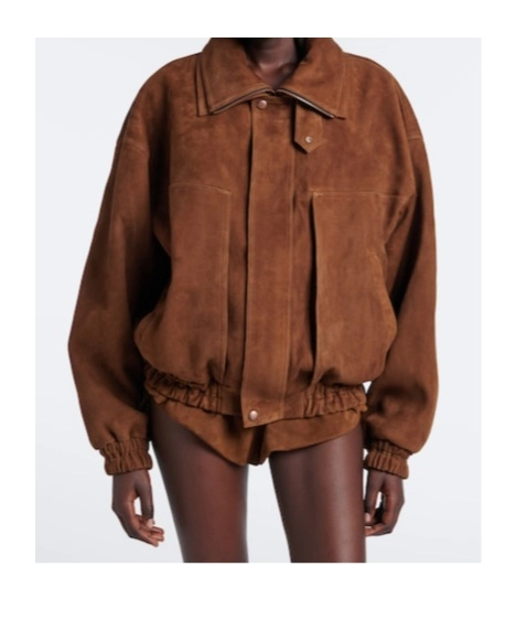 Magda Butrym Suede Bomber Jacket