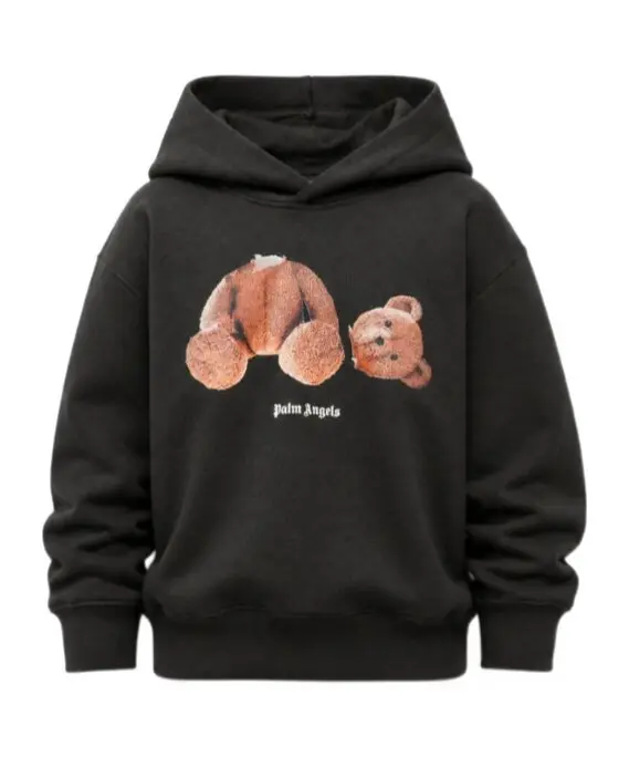 Palm Angels Bear-print Hoodie - Black