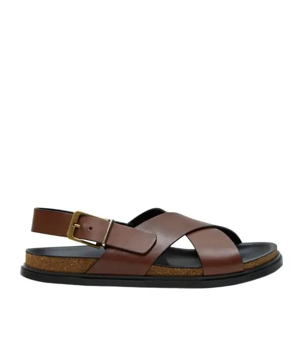 THE ROW Crossover-strap Buckle-fastening Sandals - Garnet
