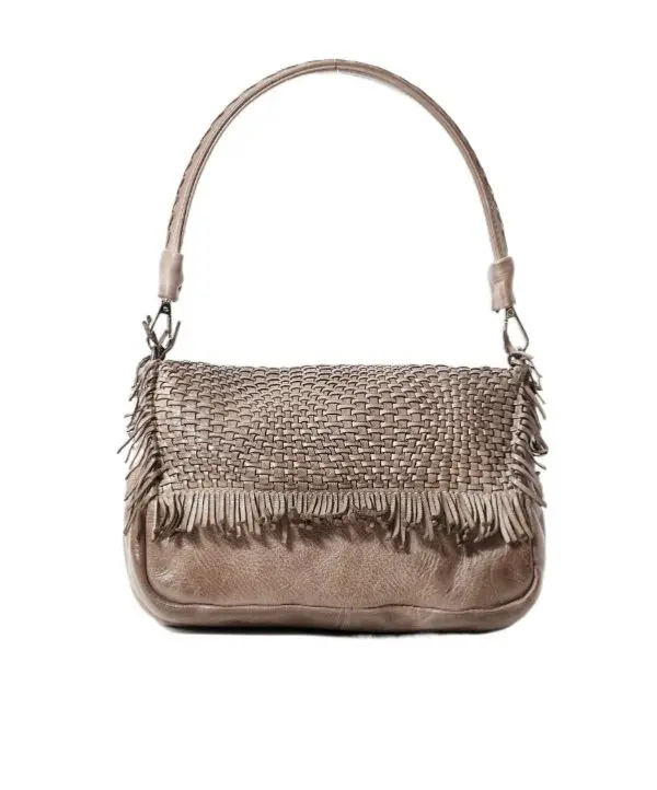 REPTILE'S HOUSE Anfora Shoulder Bag With Woven Flap - Cordadark