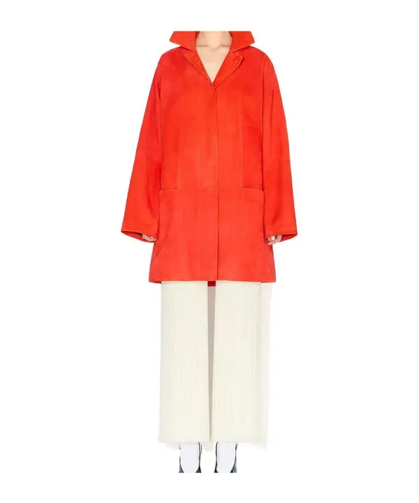 Alaïa A-line Suede Goatskin Coat