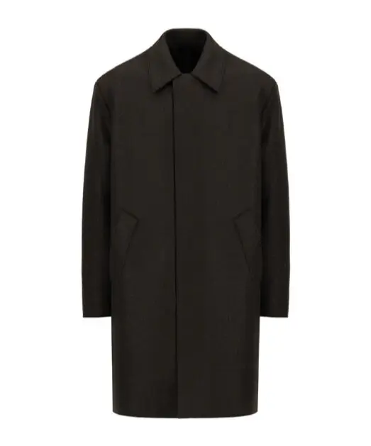 Harris Wharf London Pressed Wool Fly Front Zipped Coat - Black