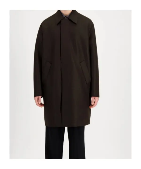 Harris Wharf London Pressed Wool Fly Front Zipped Coat