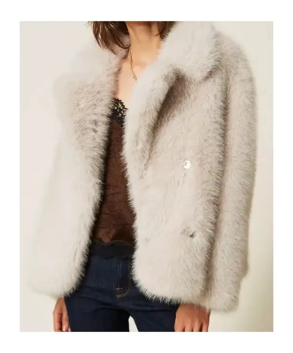 TWINSET Cropped Faux Fur Coat