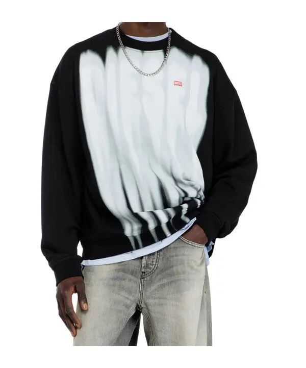 DIESEL® Cotton Sweatshirt With Graphic Print