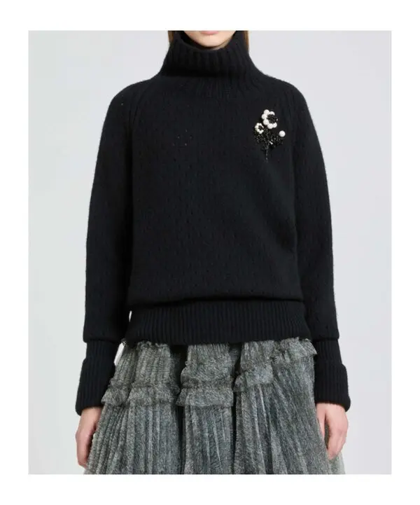 Ermanno Scervino Oversized Pure Cashmere Turtleneck Sweater