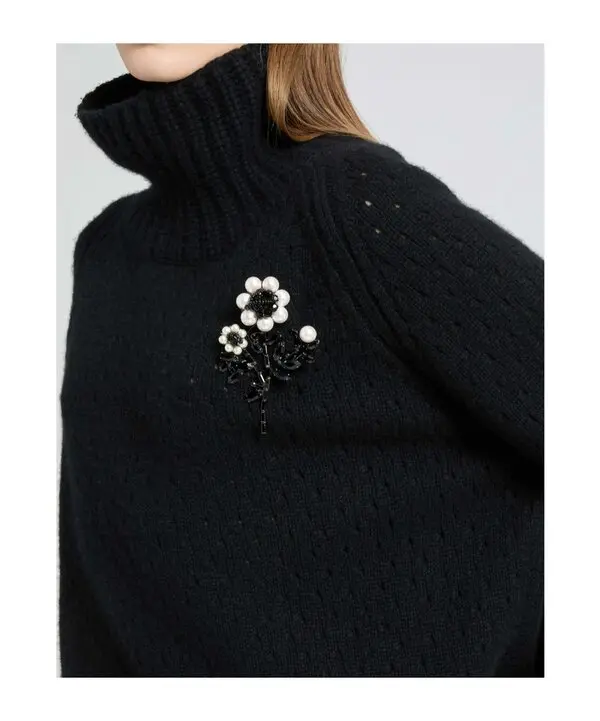 Ermanno Scervino Oversized Pure Cashmere Turtleneck Sweater