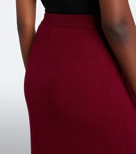 Alessandra Rich Knitted Pointelle Virgin Wool Midi Skirt