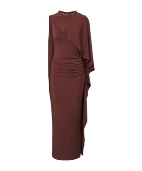 Roland Mouret Crystal-embellished Jersey Maxi Dress - Brown