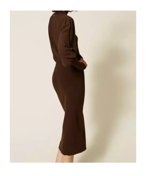 TWINSET Knitted Crepe Maxi Skirt
