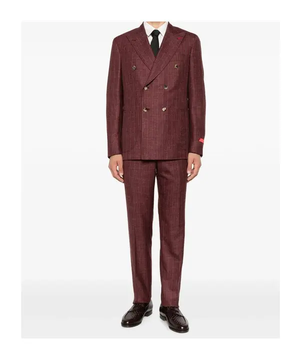 Isaia Long-sleeved Blazer And Trousers Set