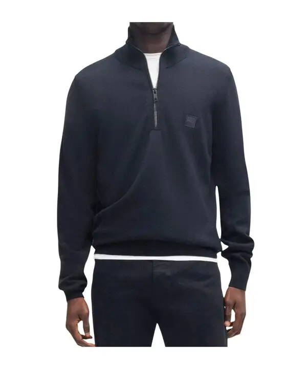 Hugo Boss High Neck Long Sleeve Knitwear With Zip Detail