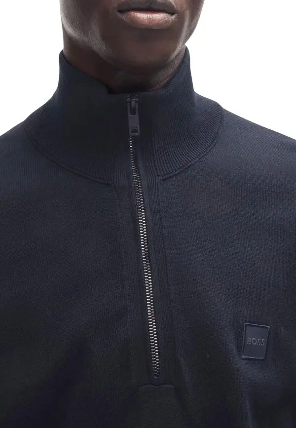 Hugo Boss High Neck Long Sleeve Knitwear With Zip Detail