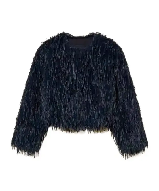 TWINSET Cropped Faux Fur Jacket