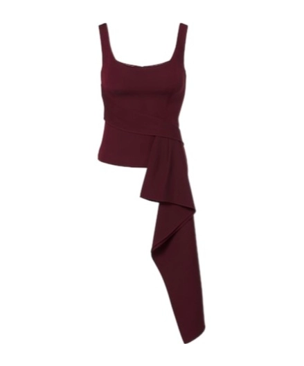 Roland Mouret Draped Wool And Silk Top - Red