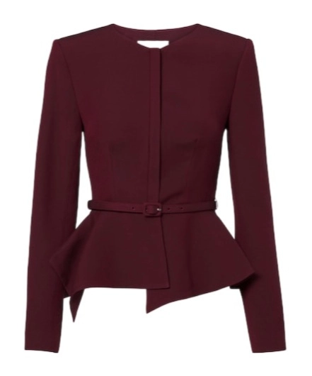 Roland Mouret Belted Peplum Wool And Silk Jacket