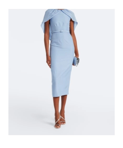 Roland Mouret Belted Caped Midi Dress