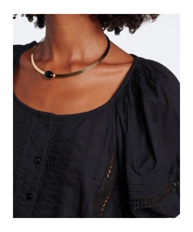 Ulla Johnson Clara Embroidered Cotton Crop Top - Black