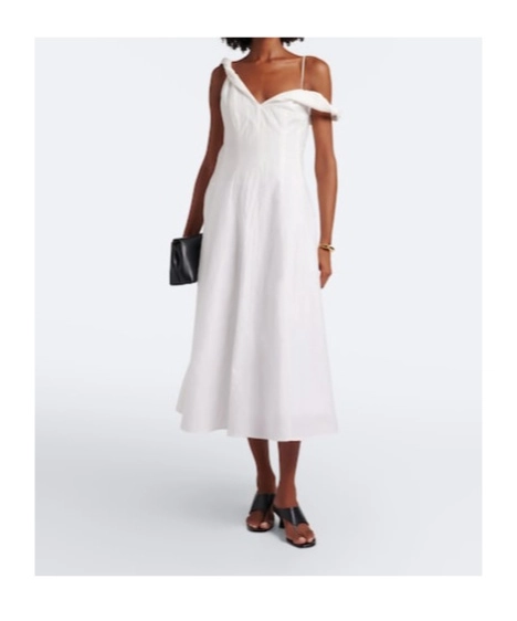 RÓHE Off-shoulder Cotton-blend Midi Dress