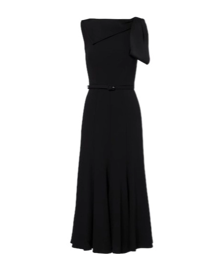 Roland Mouret Bow-detail Belted Midi Dress - Black