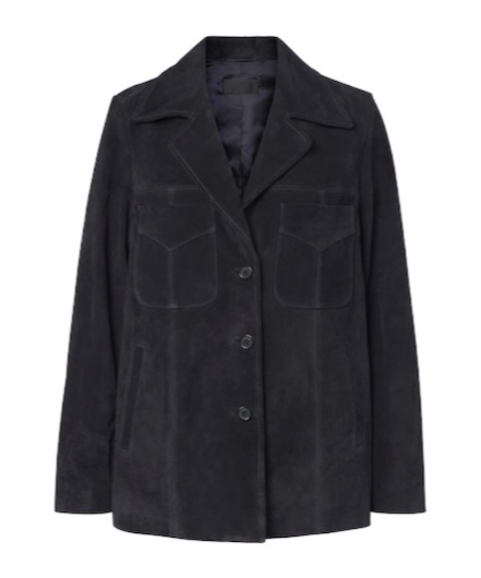 NILI LOTAN Dominic Suede Jacket - Black