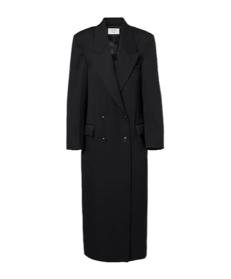 RÓHE Double-breasted Virgin Wool Coat - Black