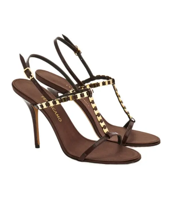 FERRAGAMO Vara Chain T-strap Sandals