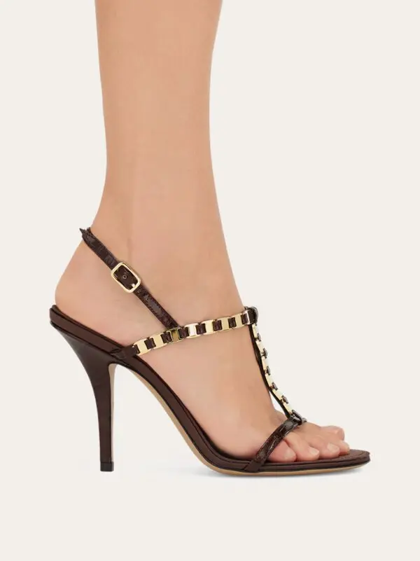 FERRAGAMO Vara Chain T-strap Sandals