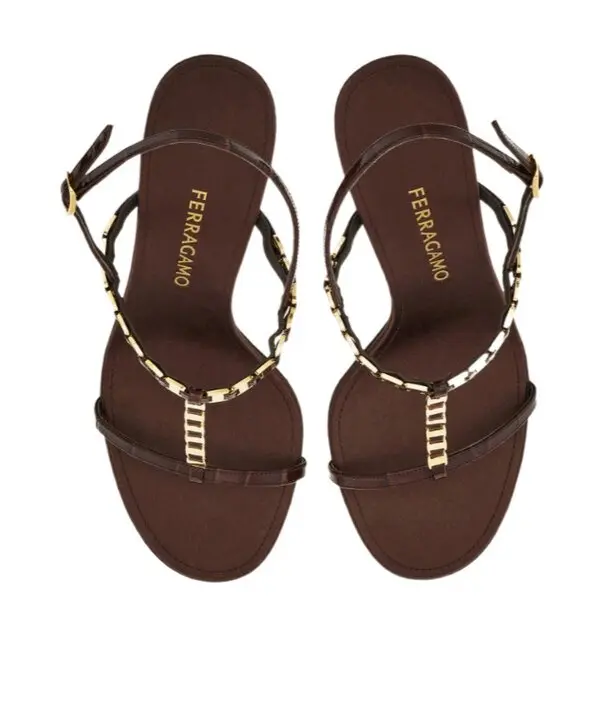 FERRAGAMO Vara Chain T-strap Sandals