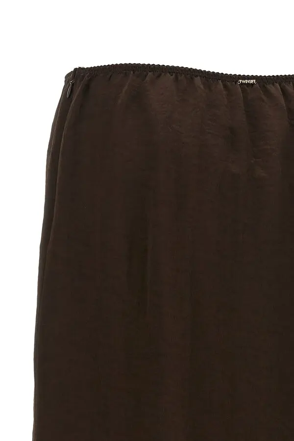 TWINSET Satin Lace Midi Skirt