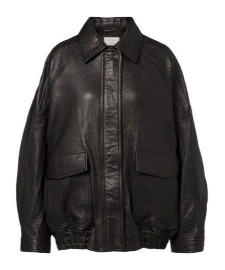 RÓHE Leather Blouson Jacket - Black