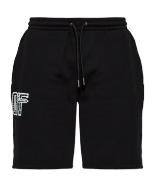 Off-White Drawstring Elastic-waist Shorts